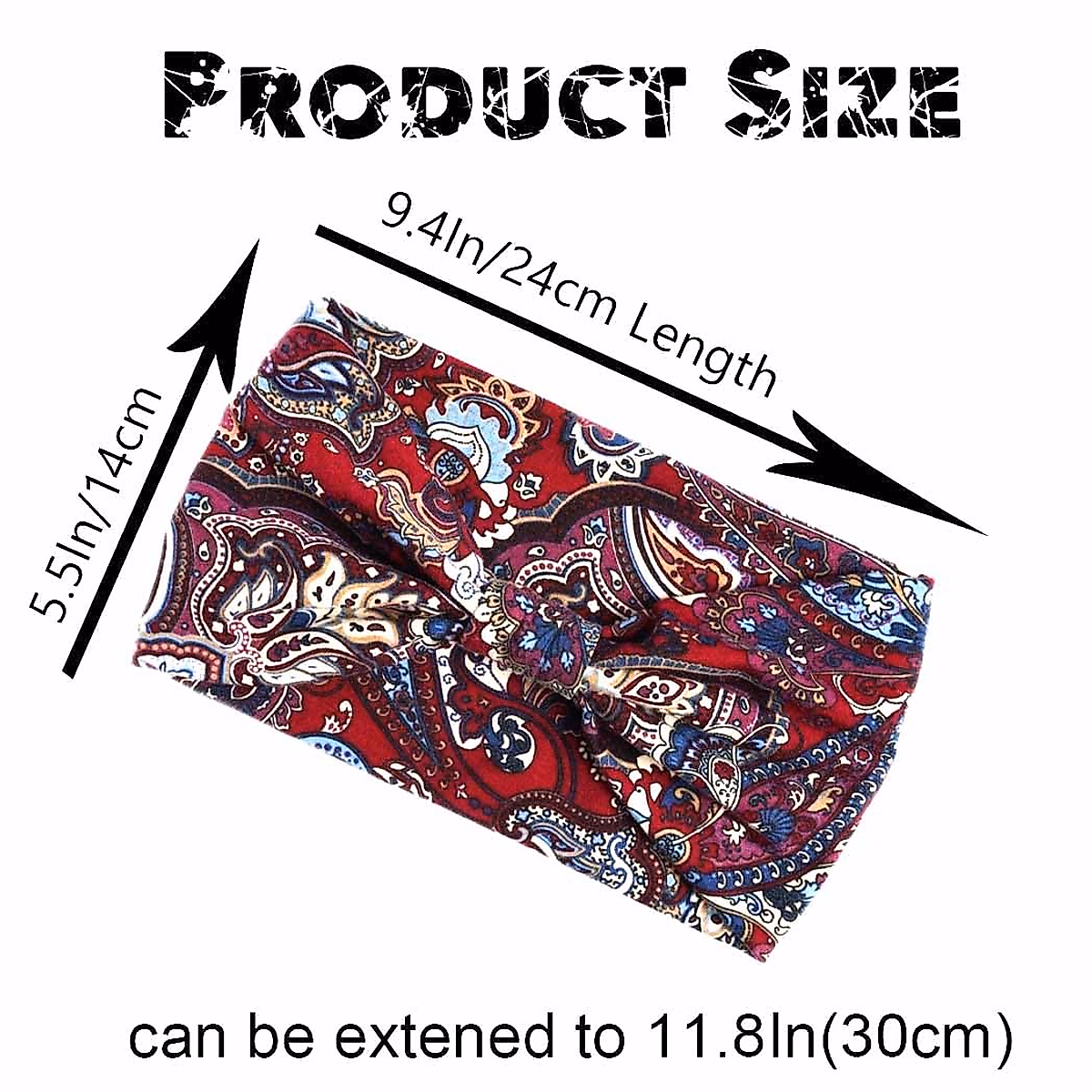 Aceorna Boho Headbands Wide Knot Hair Band Elastic Turban Head Band Stretch Twist Head Wraps Fashion Hair Accessories for Women 3 Pcs (Set F)