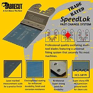 14 x SabreCut BB_SPK14 Premium Fast Fit OMT Mix Blades Case Set Compatible with Dewalt Bosch Fein (Non-StarLock) Makita Milwaukee Craftsman Ryobi Rockwell (HyperLock) Porter Cable Accessories