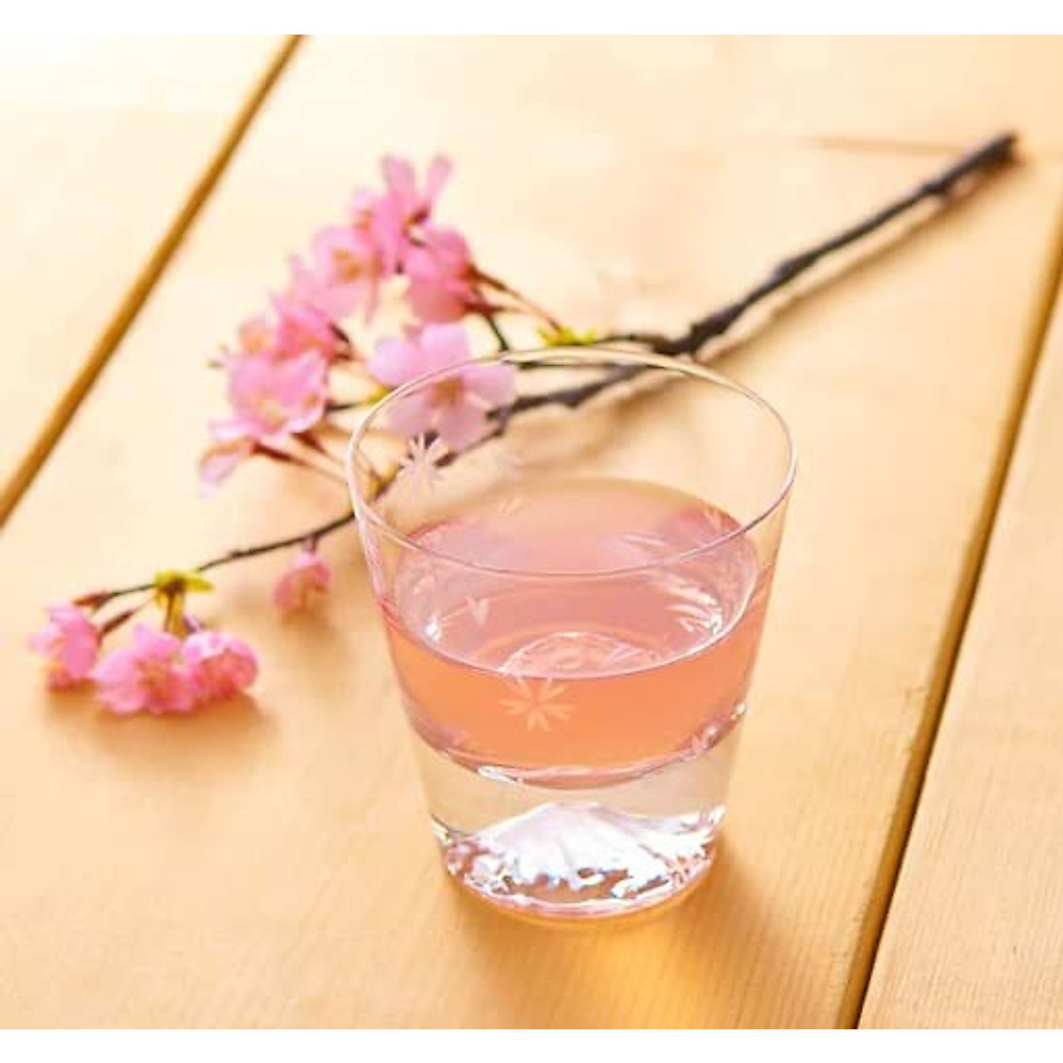 Tajima glass [WITH CERTIFICATE] Tajima Glass Fuji Glass Sakura TG16-015-RS rocks glass Japanese Traditional handicraft Edo Kiriko Glass, Clear, size DIA 92 mm x Height 95mm, 270ml