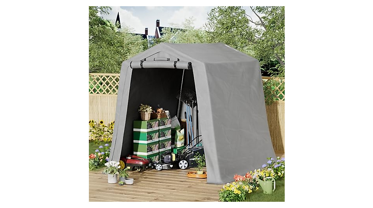 Greesum 6x6 Storage Shed Canopy - Heavy Duty & Waterproof