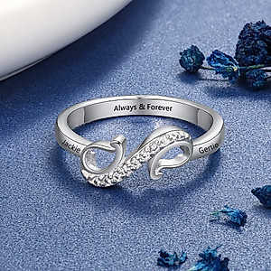 Ashleymade Free Engraving Infinity Knot BFF Friendship Rings for Women Personalized Sisters Best Friends Rings Custom Promise Name Rings Engagement Wedding Bands (8)