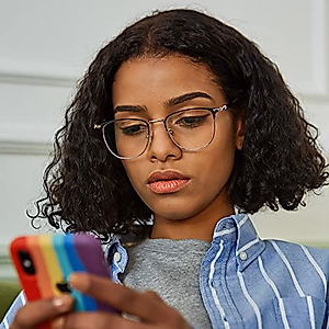 GUDVUE Blue Light Glasses, Computer/Gaming/TV/Phones Glasses for Women/men, Anti Glare/UV400/Eye Strain, Rose Gold