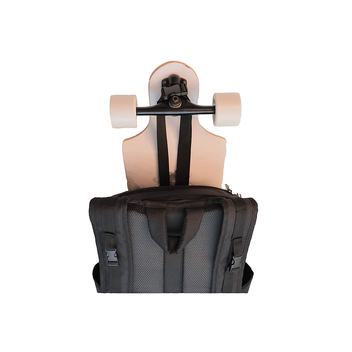 GoRide Electric Longboard Skateboard Backpack Bag Carrier with Laptop Holder (Black, Red)