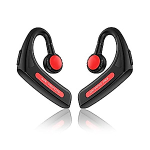 Mosonnytee Bone Conduction Headphones Open Ear Workout Headphones with Microphone IPX5 Waterproof Bluetooth Headset for Cell Phones Hand-Free