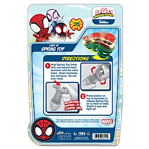 JA-RU Light Up Spinning Top Spiderman & Friends Marvel Style, UFO Spin Toys, Flashing LED Lights, Fun Kids Birthday Gifts, Goodie Bag Fillers, Spinner Toy Birthday Supplies for Boy & Girl B-6910-1