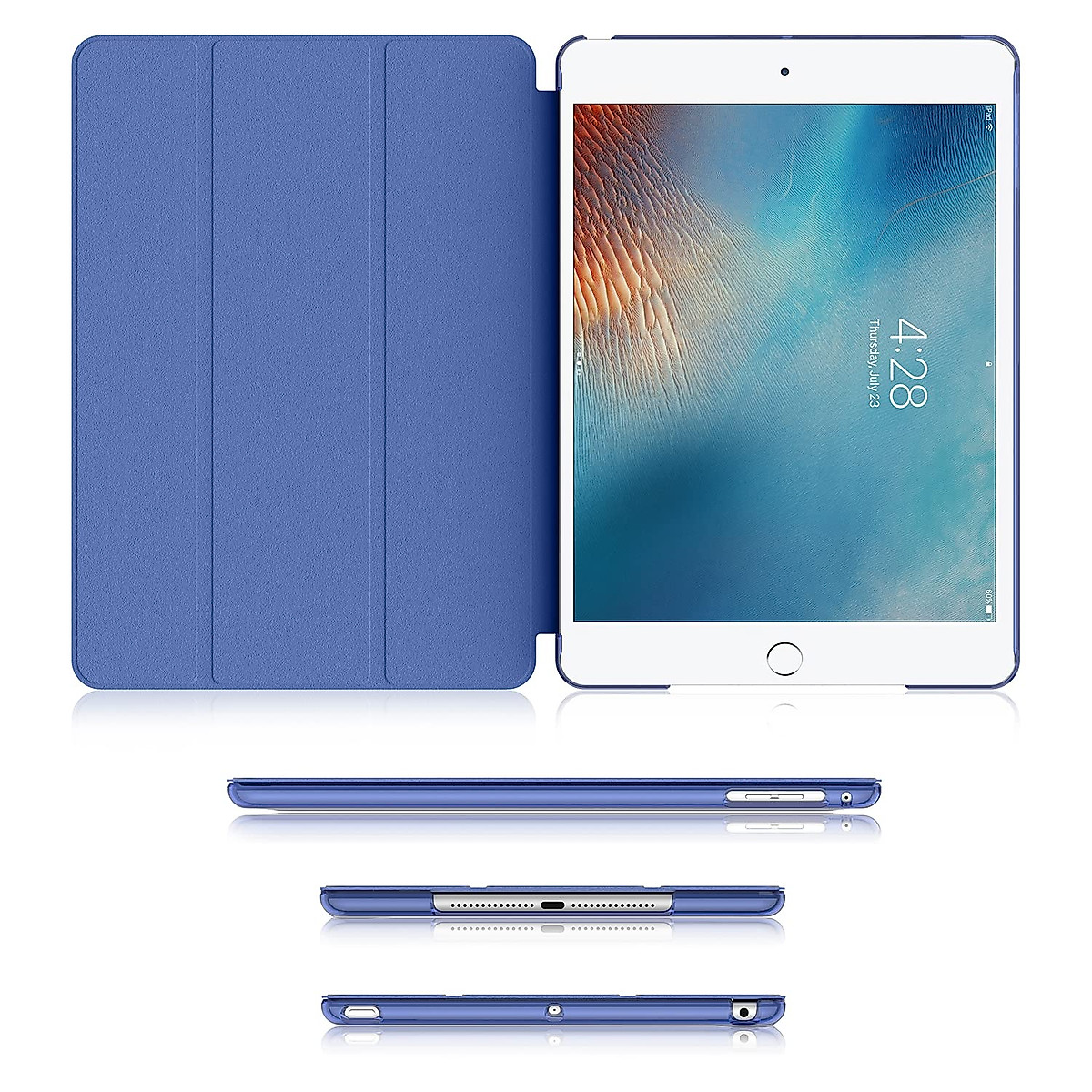 Soke Case for iPad 6th/5th Generation 2018/2017, [Slim Trifold Stand + Auto Wake/Sleep], Premium Protective Hard PC Back Cover for Apple 9.7-Inch iPad Air 2 & Air 1 (Navy)