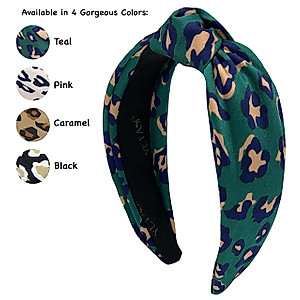 YETASI Leopard Satin Headbands for Women Get Compliments. Head bands for Women's Hair are Chic. Green Knotted Headband for Women is a Classy Cheetah Headband