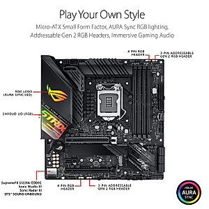 ASUS ROG Strix Z490-G Gaming (WiFi 6) Z490 LGA 1200 (Intel® 10th Gen) SFF Micro ATX Gaming Motherboard (12+2 Power Stages, Intel® 2.5 Gb Ethernet, Bluetooth v5.1 and Aura Sync)