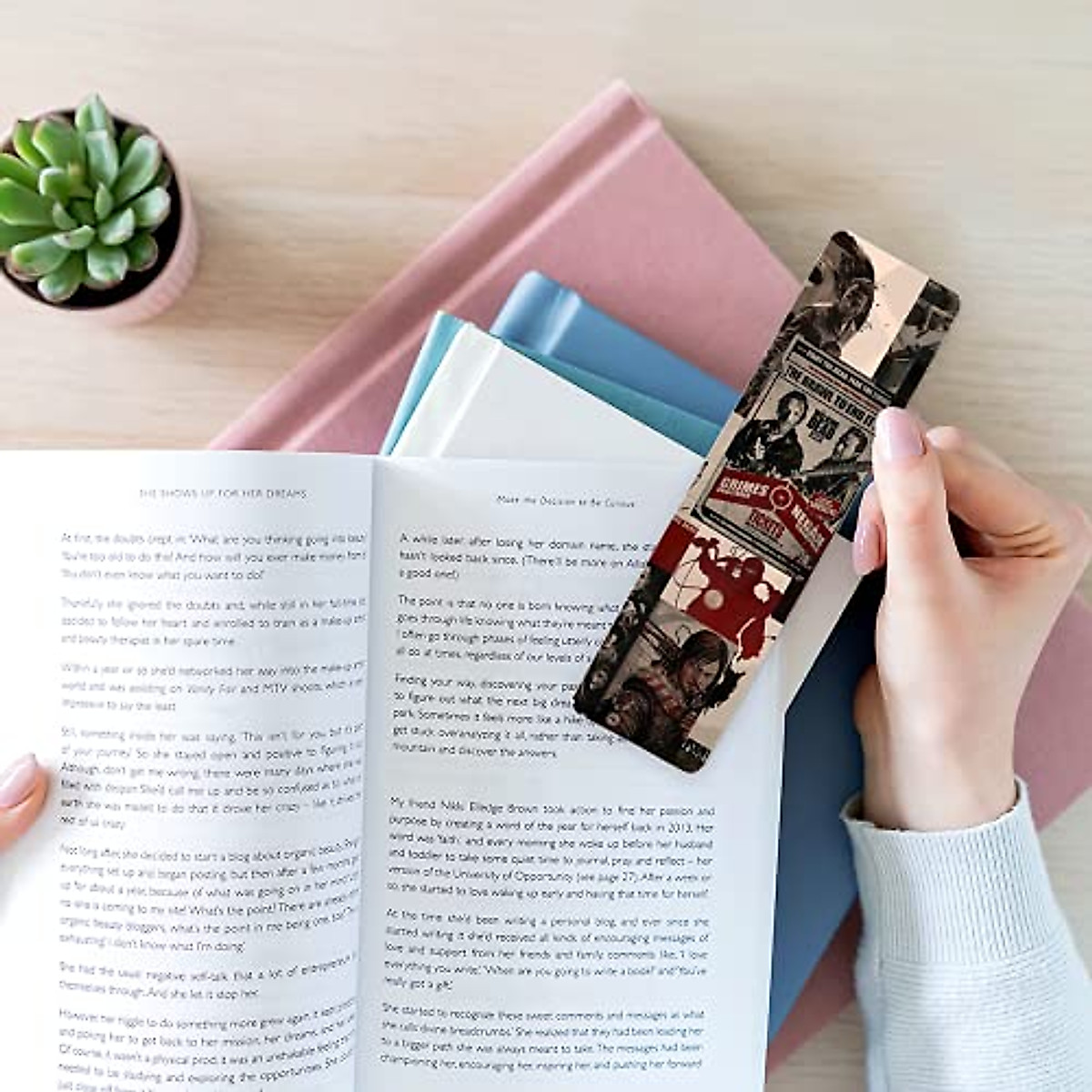 Bookmarks Ruler Metal The Bookography Walking Measure Dead Tassels Collage Bookworm for Markers Reading Gift Bibliophile Christmas Ornament Bookmark Book