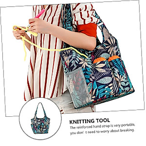 CORHAD Wool Storage Bag Crochet Bags for Crocheting Canvas Tote Bag Crochet Storage Organizer Knitted Handbags Yarn Project Wrist Bag Knit Wrist Bag Knitting Organizer Yarn Knitting Bag