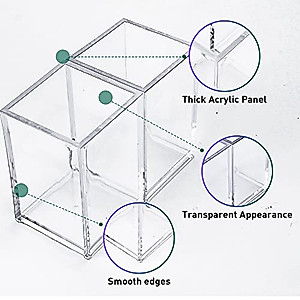 AFOROEOA 10 Pack Clear Acrylic Pen Holder Makeup Brush Holder Desktop Pencil Organizer Acrylic Pencil Cup Stationery Office Organizer Accessory for Office School Makeup Desk…