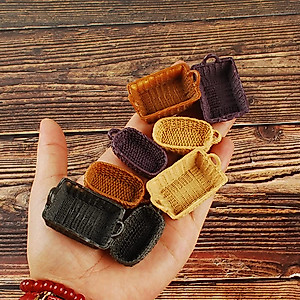 WFashion 8PCS 1/12 Mini Dollhouse Miniature Food Bread Basket Dollhouse Decoration Accessories…