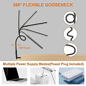yotutun LED Desk Lamp, Swing Arm Table Lamp with Clamp, Flexible Gooseneck Task Lamp, Eye-Caring Architect Desk Light, 3 Modes 10 Brightness Levels, Memory Function Desk Lamps for Home Office, 12W