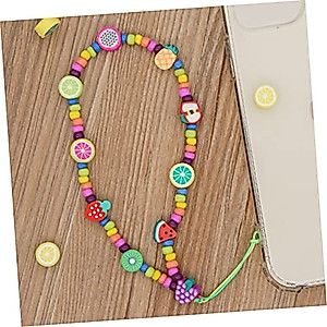 WOONEKY 2pcs Cell Beads Id for Decor Key Creative Fruit Rope Back Bracelet Exquisite Pendants Ropes Camera Hanging Chains Bracelrt Chic Charm Lanyards Strap Lost Phone Cellphone Wrist