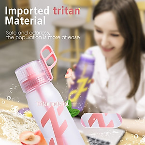 sipperment Water Bottle with Straw, 650ml Air Water Bottle Air Starter Set Drinking Bottles with 5 Flavour Pods 0 Sugar, BPA Free, Leak-proof