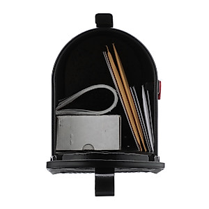 Architectural Mailboxes Admiral Aluminum Post Mount Mailbox, Compatibility Code A, ADM11BAM, Textured Black, Medium Capacity