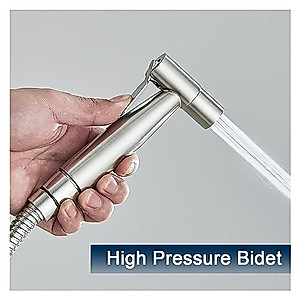 Black Single Cold Water Toilet Bidet Sprayer Faucet Bathroom Stainless Steel 304 Nickel Shower Bidet Wall Mount Ladies Cleaner(Black Bidet)