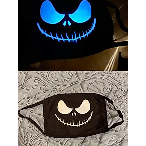 guangyintong Glow in The Dark Heat Transfer Vinyl Rolls, 12" x 5ft Luminous Blue Iron on Vinyl for T Shirts, PU Elastic HTV Vinyl for All Cutter Machine Easy to Cut & Weed for Cool Costumes & Design