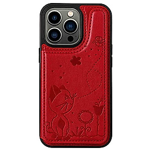 Fansipro Bumper Case Cover for Samsung Galaxy S9 Plus, Premium PU Leather Slim Fit Cover for Galaxy S9 Plus, 1 Card Slot, 1 Photo Frame Slot, Spring, Red