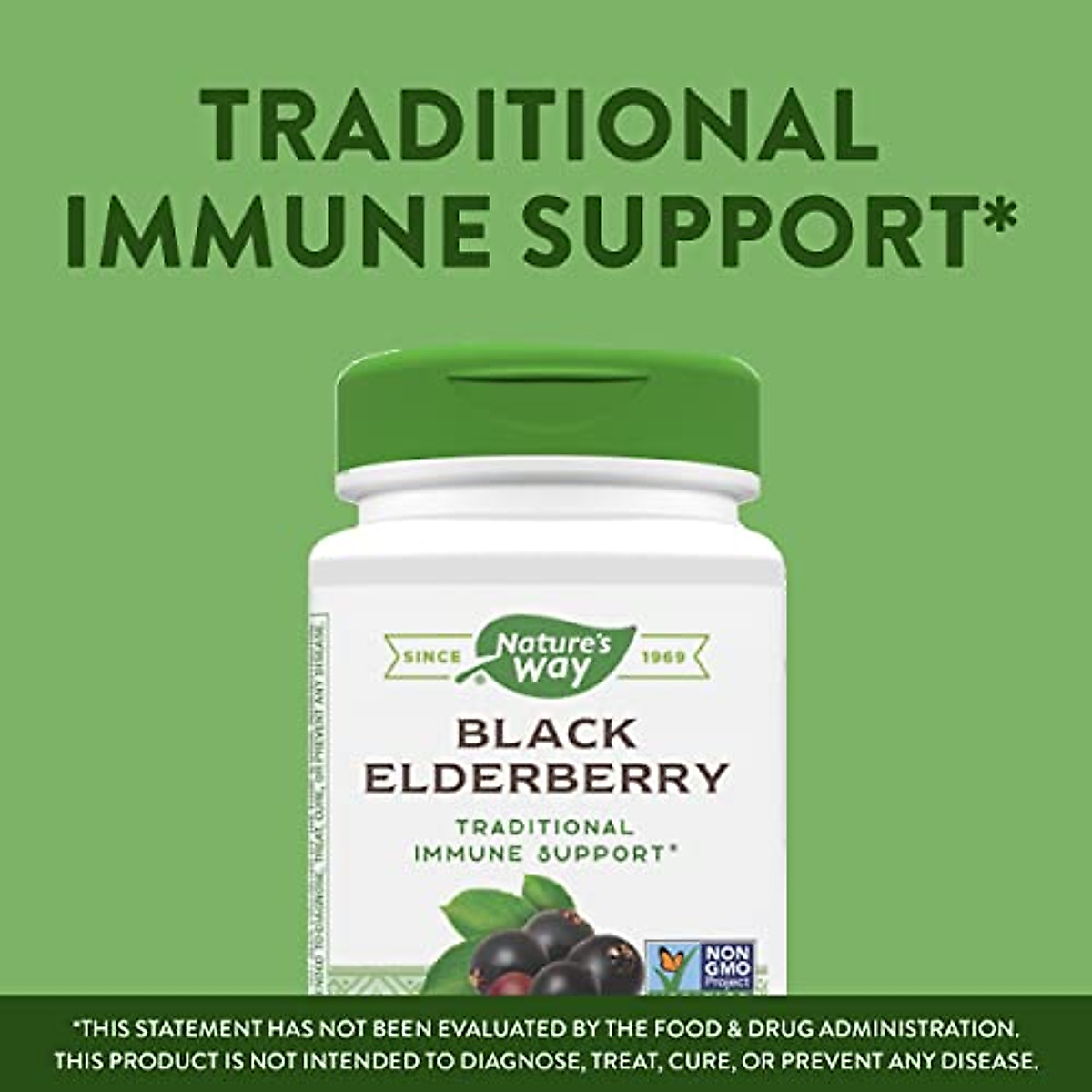 Nature's Way Black Elderberry, 1,150 mg per serving, 100 VCaps (Packaging May Vary)