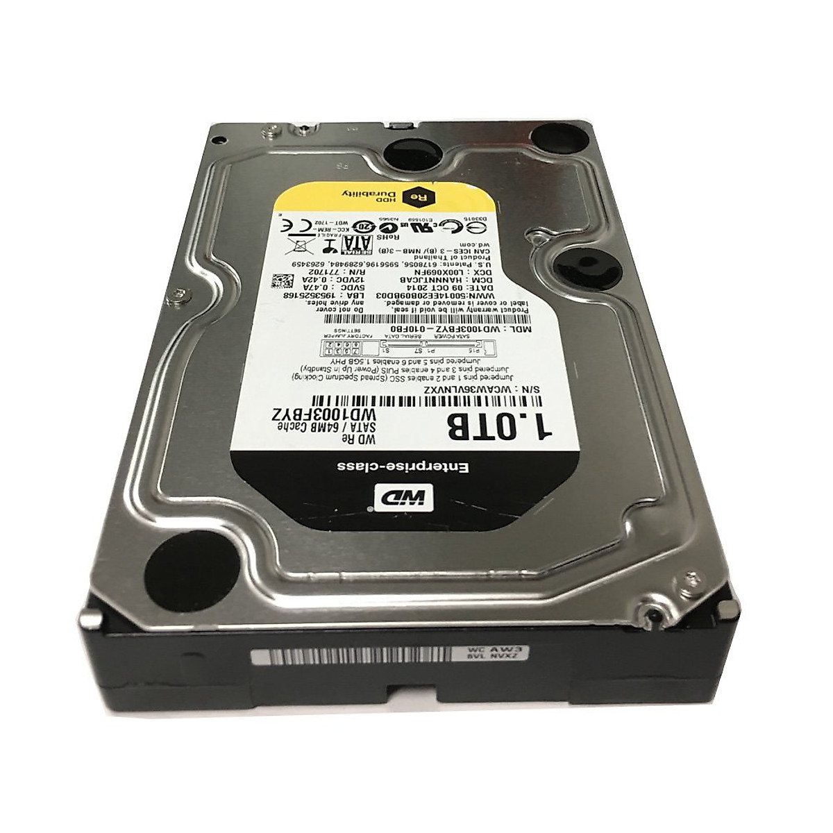 Western Digital RE WD1003FBYZ 1TB 7200RPM 64MB Cache SATA 6.0Gb/s 3.5 inches Enterprise Internal Hard Drive w/3 Year Warranty (Renewed)