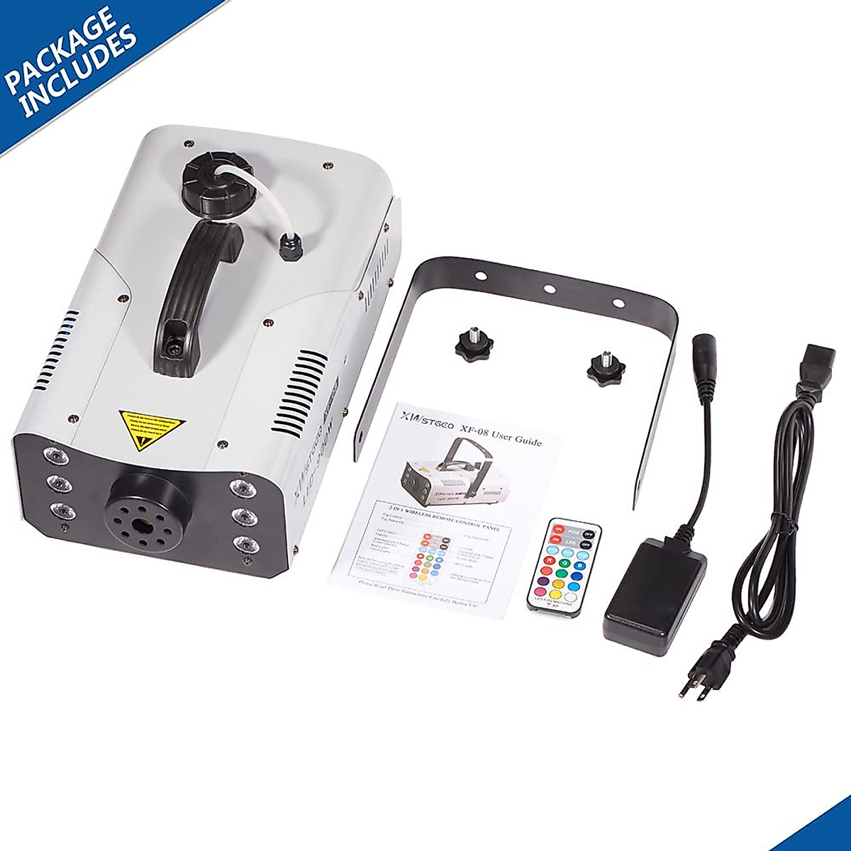 Fog Machine 900 Watt with 6 LED Lights and 2-In-1 Wireless Remote, Professional Stage Smoke Machine for DJ Halloween Parties Wedding