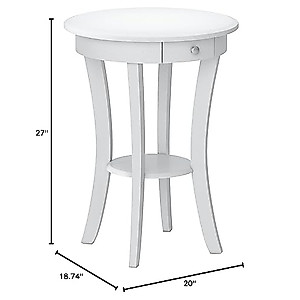 Winsome Wood Sasha Accent Table, White, 20 inches