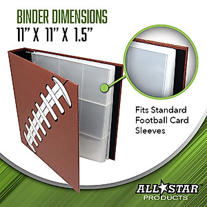 Pigskinz Textured 3-Ring Football Card Binder by All Star Products | Looks and Feels Like a Real Football | Patented Textured Card Protection Album | Perfect for Football Fans and Card Collectors