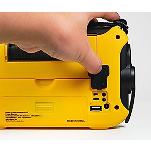 Kaito Voyager Pro KA600 Digital Solar Dynamo Crank Wind Up AM/FM/LW/SW & NOAA Weather Emergency Radio with Alert, RDS & Smart Phone Charger, Yellow