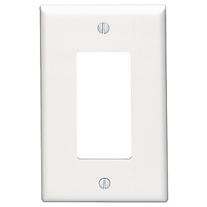Leviton 80601-W 1-Decora/Gfci Midway Size Wall Plate, 1 Gang, 4-7/8 in L X 3-1/8 in W 0.225 in T, Smooth, 1 Pack, White