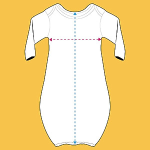 Laughing Giraffe Baby Blank Long Sleeve Ruffle-Trim Sleeper Gown White (0-3 Months -3807)