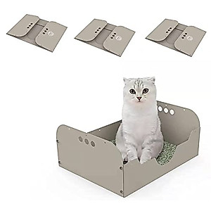 HAHAXIAO Large Cat Litter Box- Portable and Foldable Kitty Litter Box for Travel, 3-Count- Low Entry Litter Pan for Small/Large Cats, Rabbits, Dogs
