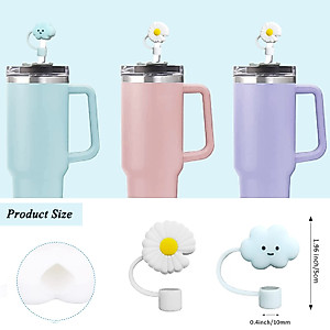 4Pcs Straw Cover Cap for Stanley Cup,Silicone Straw Topper Compatible with 30&40 Oz Tumbler with Handle,Straw Tip Covers 10mm for Stanley Cups Accessories (4PCS)