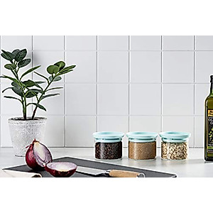 Godinger Food Storage Containers, Stackable Organization Canister Glass Jars - Small, Set of 3