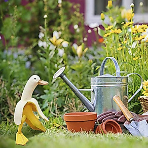 Banana Duck Sculpture, Whimsical Banana Duck Yard Art, Creative Banana Duck Art Statue Garden Yard Outdoor Decor (1 pc) 1