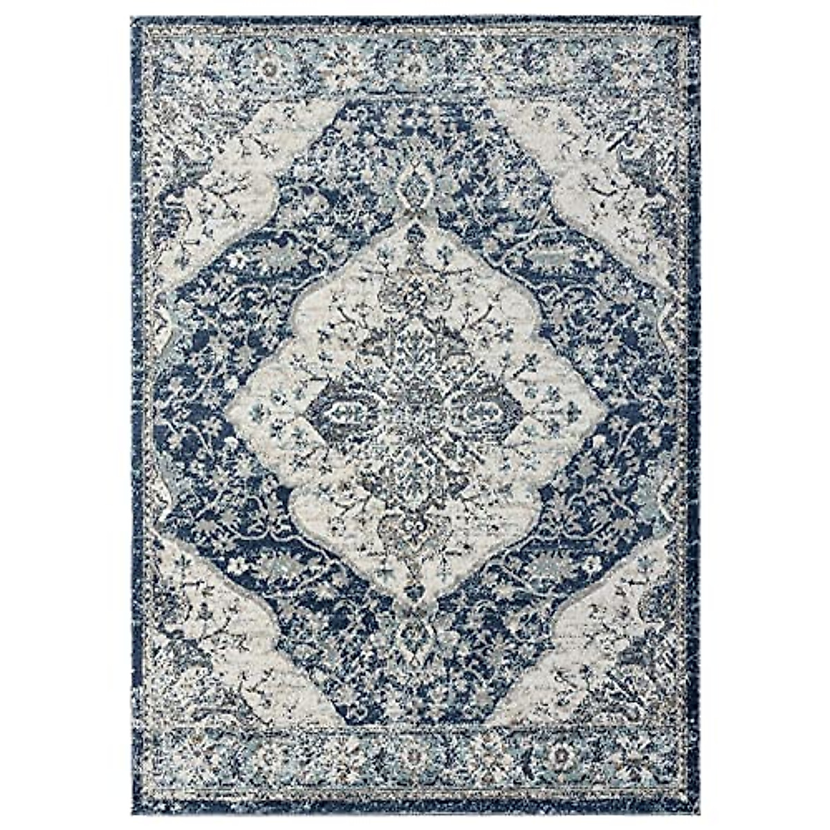 LUXE WEAVERS Euston Collection 8061 Blue 6x9 Modern Oriental Area Rug