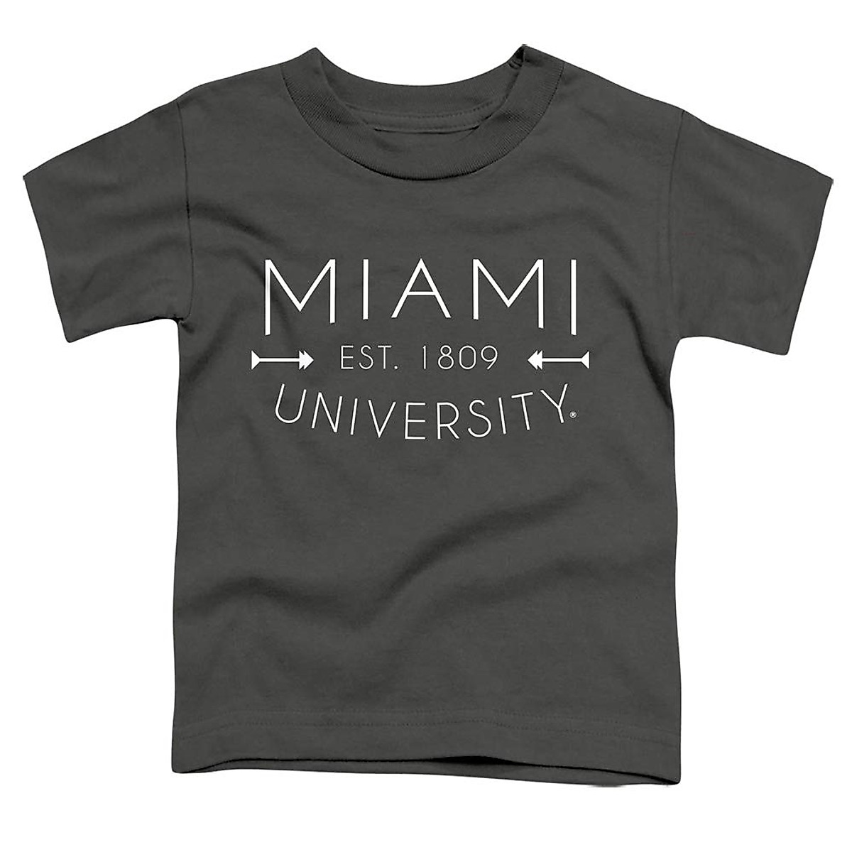 Miami University Official Simple Miami of Ohio Unisex Toddler T Shirt, Charcoal, Small (2T)