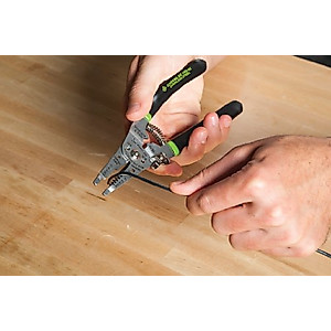 Greenlee 1955-SS Stainless Steel Wire Stripper for 10-18 AWG Solid and 12-20 AWG Stranded, Heavy-Duty Stripper, Cutter, and Crimper Tool