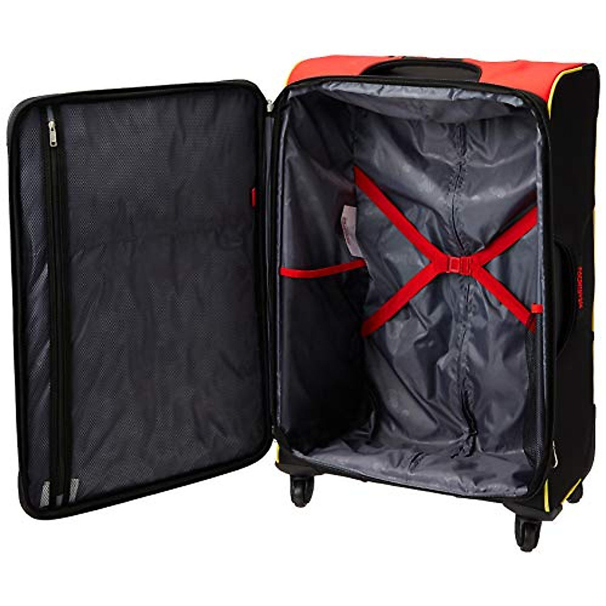 American Tourister Disney Softside Luggage with Spinner Wheels, Mickey Mouse Pants, Checked-Large 28-Inch