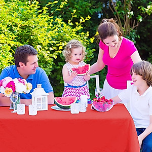 Kopokita 2PCS Red Plastic Tablecloths 54 x 108 Inch, Disposable Table Cloths Rectangle Party Table Covers