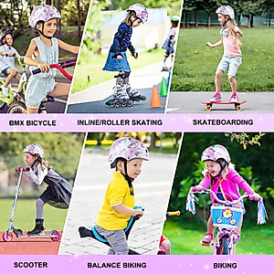 Adjustable Skateboard Bike Helmet for Toddler Girls Kids Youth Boys, Sports Safety Protective Helmet CPSC Certified for Bicycle Scooter Inline Roller Skate Rollerblading Cycling Small