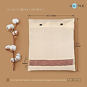 SOLSTICE Reusable Cotton Saree Covers (Set of 24) of 16 x 14 (inches) for Clothes Storage bag, Travelling, Wardrobe Organizer with Mesh/Window. (24)