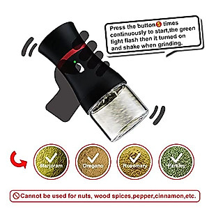 Electric Herb Grinder ,USB Rechargeable Grinder ,6-Blades Spice Grinder,Suitable For Flower Buds,2Pcs Glass Herb Jars