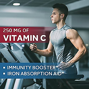 Doctor’s Recipes Iron 65 mg Carbonyl Iron with Vitamin C, Maximized Absorption Easy on The Stomach, Red Cells Formation, Blood, Heart, Brain, Muscle & Immunity Health, Vegan Non-GMO 60 Tablets