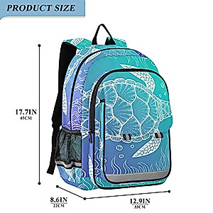 ALAZA Sea Turtle under Water Boho Style Backpacks Travel Laptop Backpack