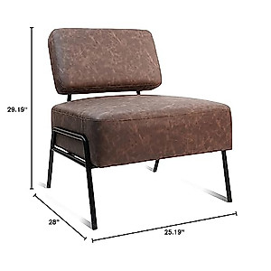 CLATINA Mid Century Modern Accent Chair for Living Room, Bedroom Comfy Reading Chair for Living Room, Bedroom Makeup Chair Guest Sofa (Brown)
