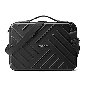 MOSISO Laptop Shoulder Bag Compatible with MacBook Air 13 M2 A2681 A2337 M1 A2179 A1932 / Pro 13 M2 M1 A2338 A2251 A2289 A2159 A1989 A1706 A1708, Waterproof Shockproof Diagonal Stripe Case Bag, Black