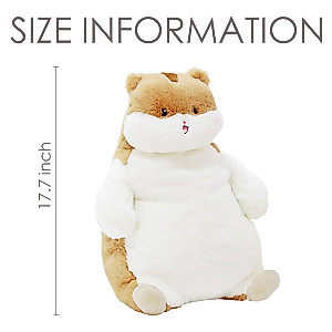 ARELUX Cute Hamster Plush Stuffed Animal Hugging Pillow: Soft Large Sleeping Body Warm Fluffy Pillow for Kids Adorable Chubby Hamster Plushie Toy Creative Gift for Girls Dormitory(17.7in)