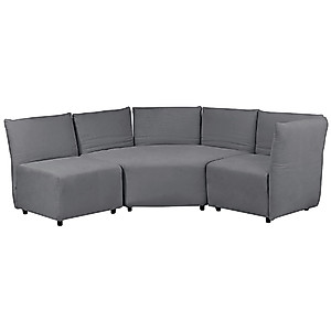 WILLIAMSPACE 106.3" Modern Sectional Sofa for Living Room, 4 Seater Upholstered Curved Sofa Couch with Adjustable Back, Free Combination Modular Sofa for Home Office - Grey