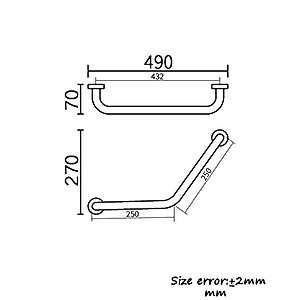 CRODY Bath Wall Attachment Handrails,Grab Bar Rails Bathroom Grab Bar, Wall-Mounted Straight Hair Towel Rack, Sturdy Stainless Steel Shower Safety Handle for Bathtub, Toilet, Bathroom, Kitchen